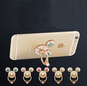 Disney | Accessories | Mickey Mouse Bling Phone Ring Stand Gold Minnie ...